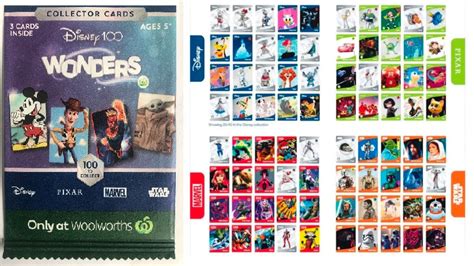 Woolworths Disney Wonders Collector Cards 2023 Complete Set 001 Swap Cards