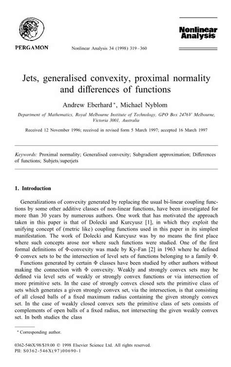 pdf jets generalised convexity proximal normality and differences
