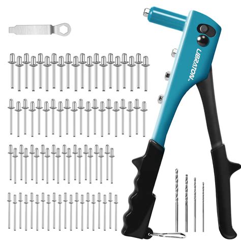 Rivet Gun Rivet Gun Kit Pop Rivet Gun 80PCs Metal Rivets And 4 Drill