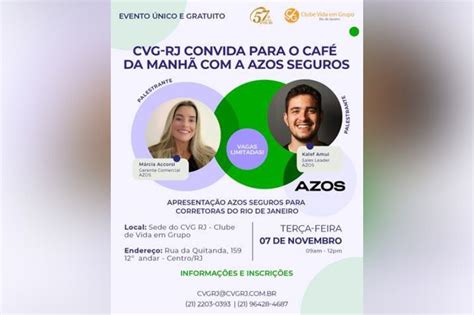 CVG RJ convida para café da manhã a Azos Seguros CQCS