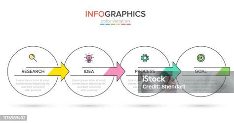 아이콘과 4 가지 옵션 또는 단계가있는 인포 그래픽 디자인 가는 선 벡터입니다 인포그래픽비즈니스 컨셉 정보 그래픽 흐름도 프리젠 테이션 웹 사이트 배너 인쇄 자료에 사용할