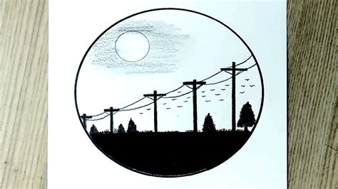 رسم منظر طبيعي سهل بالرصاص خطوة بخطوة للمبتدئين Rsm رسم سهل تعليم
