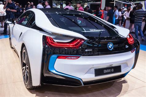 Rear View Of Bmw I8 A Plug In Hybrid Sports Car Editorial Image Image