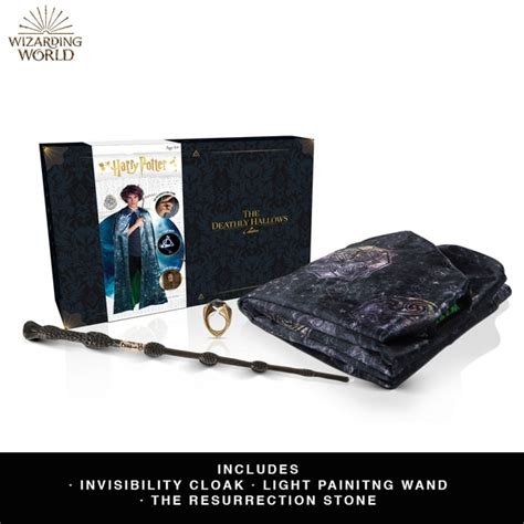 Harry Potter Deathly Hallows Set With Cloak Elder Wand Stone Ring