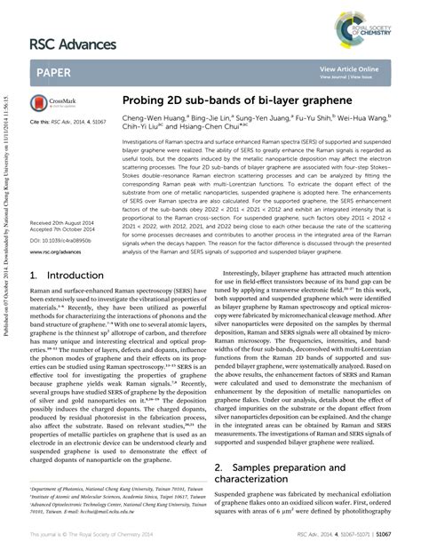 Pdf Probing 2d Sub Bands Of Bi Layer Graphene