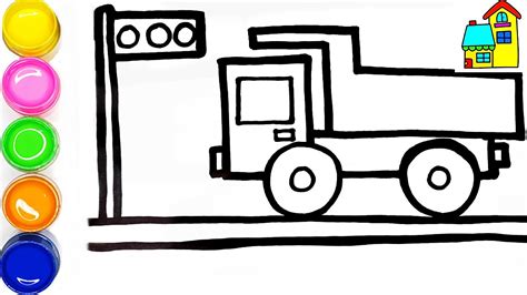 화물트럭 과 붕붕 택시 그림 그리고 물감으로 색칠하기 그림도안 물감 색칠공부 놀이 네이버 Tv