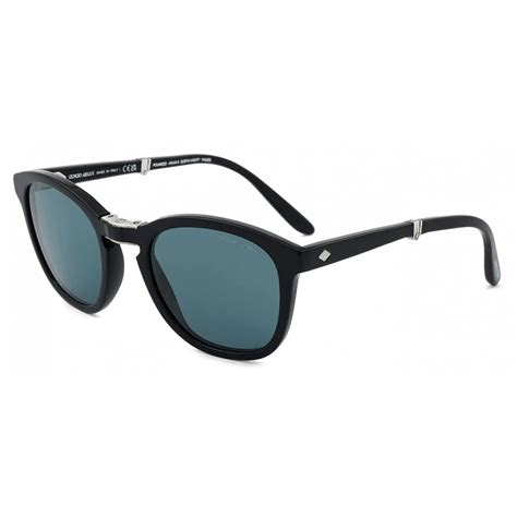 Giorgio Armani Mens Square Sunglasses Black Blue Sunglasses