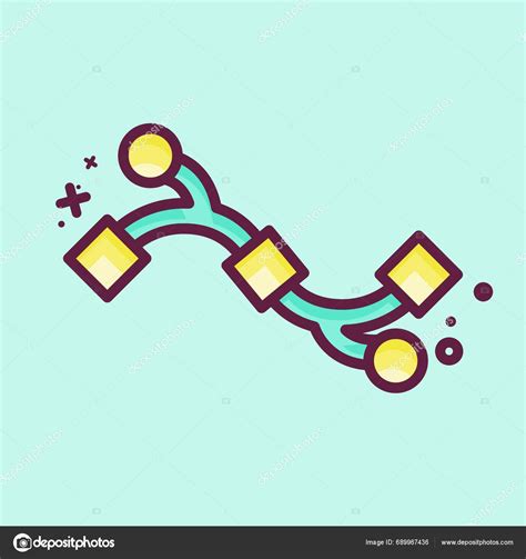 Icon Bezier Curve Related Graphic Design Tools Symbol Mbe Style Stock