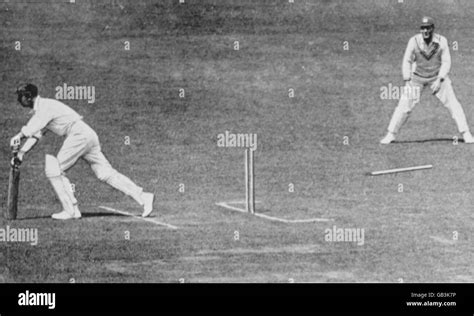 Australias Jack Ryder Is Clean Bowled By Middlesexs Gubby Allen Out