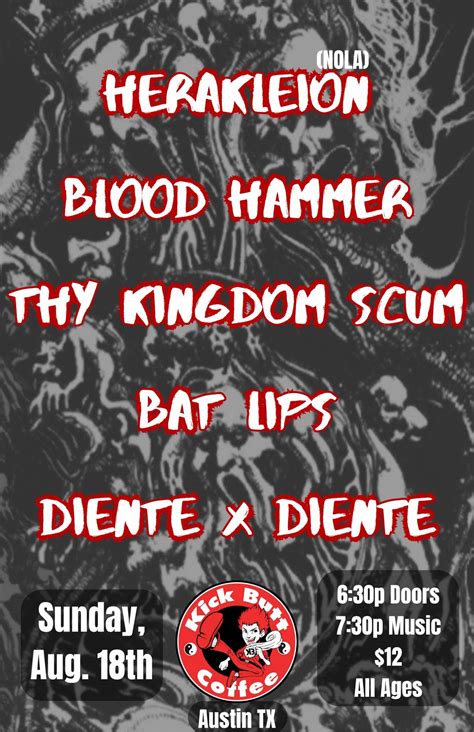 Herakleion Nola Blood Hammer Bat Lips Thy Kingdom Scum Diente X