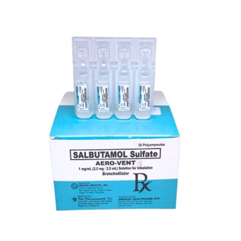 Salbutamol 1mg Ml 2 5ml Nebule X 1 Xalmeds