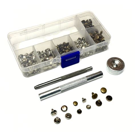 120 Piece Rivet Set With Hole Punch Rivet Setter And Storage Case — Leather Unlimited