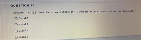 Solved Question 17 If You Declare An Array Int Numbers