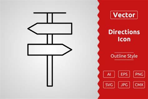 Vector Directions Outline Icon Graphic By Muhammad Atiq Creative Fabrica
