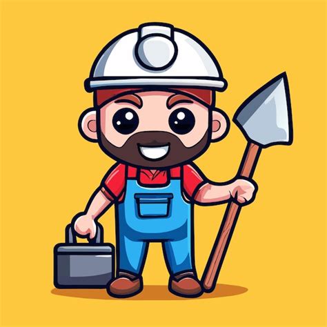 Hand Drawn Builder Outfit Attire Handyman Constructor Repairman Uniform