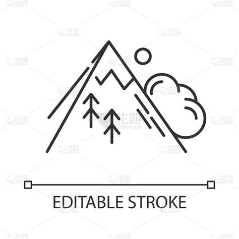 侧面视角 绘画插图 惊奇 雪崩 山 轮廓 计算机图标 矢量 细的 落下