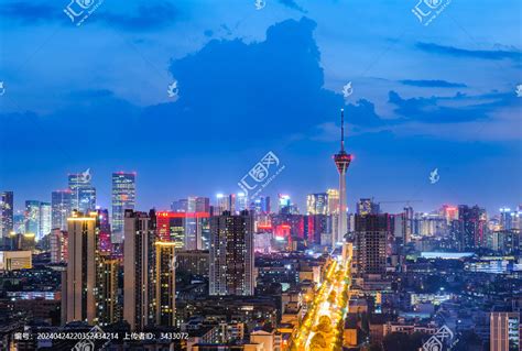 成都339电视塔杉板桥城市夜景都市风光建筑摄影摄影素材汇图网