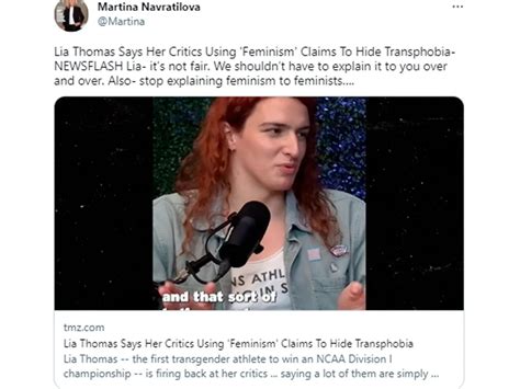 Dura Crítica De Navratilova A La Nadadora Transgénero Lia Thomas “deja