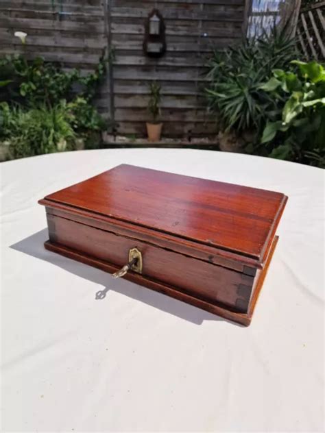 BOÎTE ANCIENNE EN Bois Coffret Bijoux Couture Meuble De Bureau