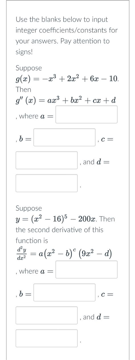Solved Use The Blanks Below To Input Integer Chegg