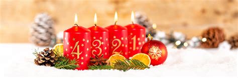 Fourth 4th Sunday In Advent With Candle Christmas Time Decoration