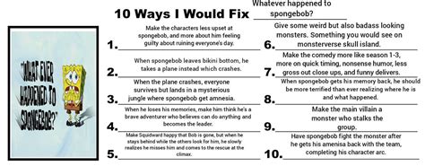 10 Ways I Would Fix Whatever Happened To Spongebob By Thejurassicwonder