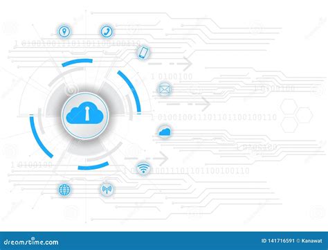 Safety Concept Digital Cloud Computing Cyber Security Abstract Hi