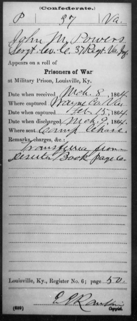 John Michael Powers Russell County Virginia In The Civil War