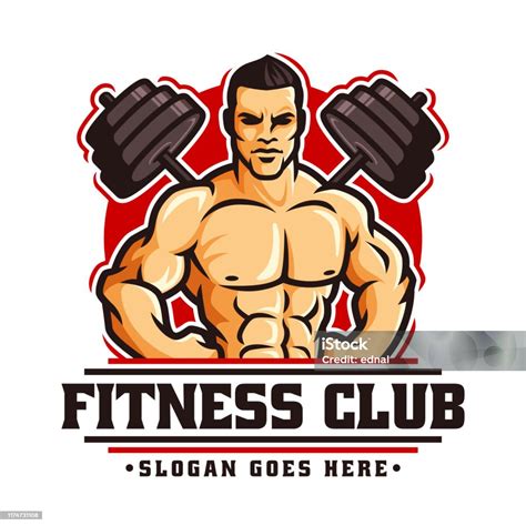보디 빌더 체육관 피트니스 테마의 기호 템플릿 벡터 근육 남자 캐릭터와 바벨 로고에 대한 스톡 벡터 아트 및 기타 이미지 로고 체육관 건강한 생활방식 Istock