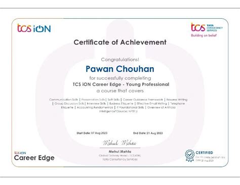 pawan chouhan on linkedin learning certification tcs communication
