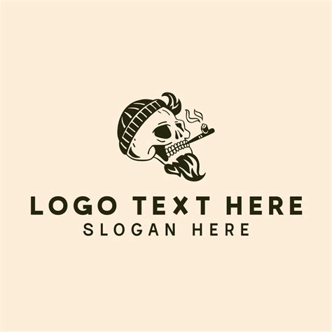 Beanie Smoking Skull Logo Brandcrowd Logo Maker