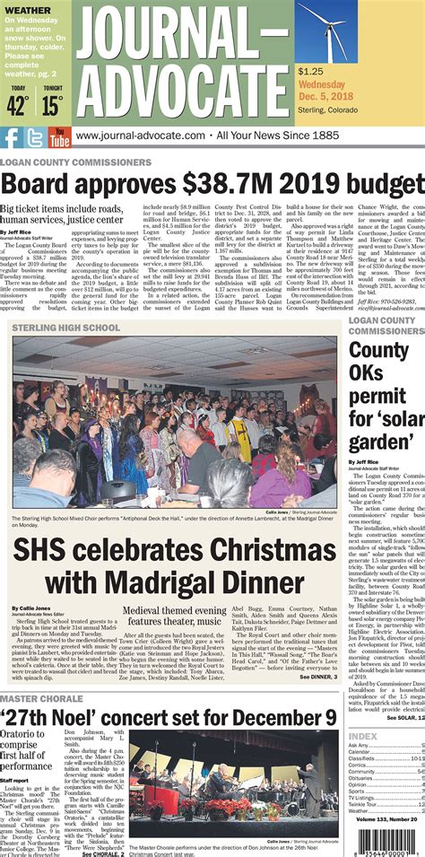 Sterling Journal Advocate Dec 5 2018 Ashley Mcleod