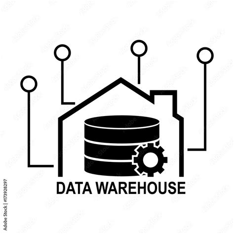 Data Warehouse Icon Logo Design Vector Illustration Technology