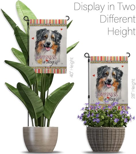 Breeze Decor Juego De Banderas De Jardín De Felicidad Con Soporte Para