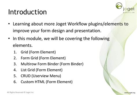 joget workflow v6 training slides 13 improving your form design and