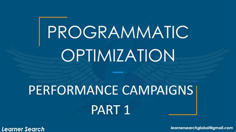 Programmatic Optimization Performance Part 1 Basics Bhargava R