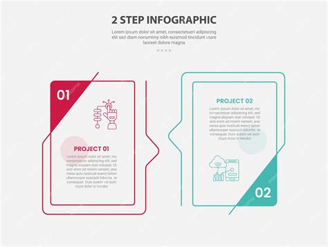Premium Vector 2 Points Template Infographic Outline Style With 2