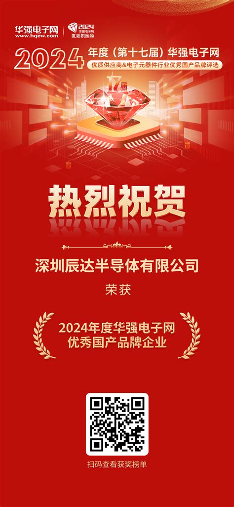 喜报！辰达半导体荣获 2024年度华强电子网优秀国产品牌企业” 深圳辰达行电子有限公司