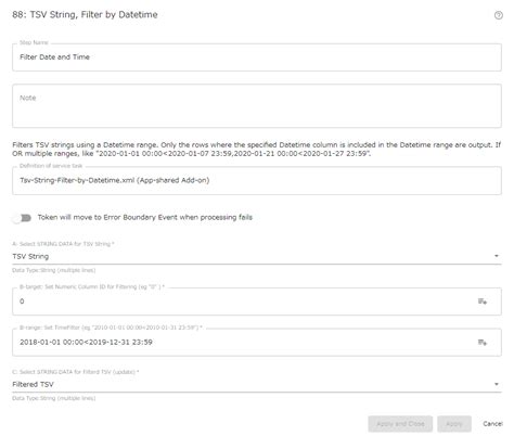 Tsv String Filter By Datetime Questetra Support