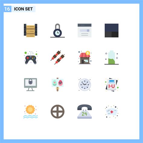 Set Of 16 Modern Ui Icons Symbols Signs For Video Game Controller Engine Control Grid Editable