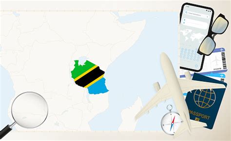タンザニアの地図と旗旗とタンザニアの詳細地図上の貨物機 アフリカのベクターアート素材や画像を多数ご用意 アフリカ イラストレーション
