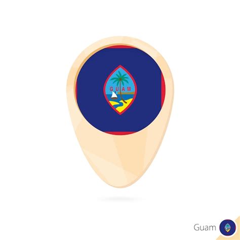 Premium Vector Map Pointer With Flag Of Guam Orange Abstract Map Icon