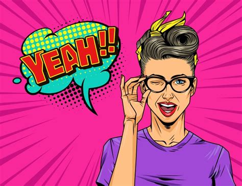 Comic Beautiful Surprised Woman Royalty Free Vector Image
