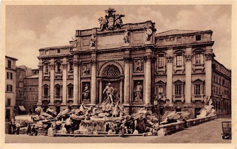Cartoline Cartolina Postcard Roma Fontana Di Trevi 1938