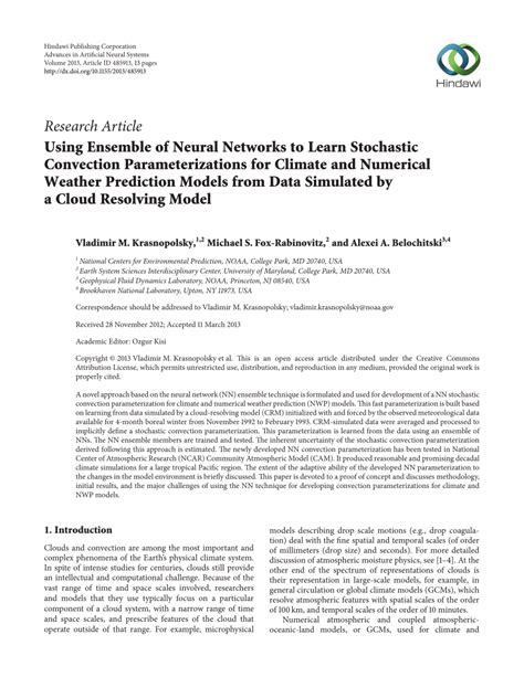 pdf using ensemble of neural networks to learn stochastic convection