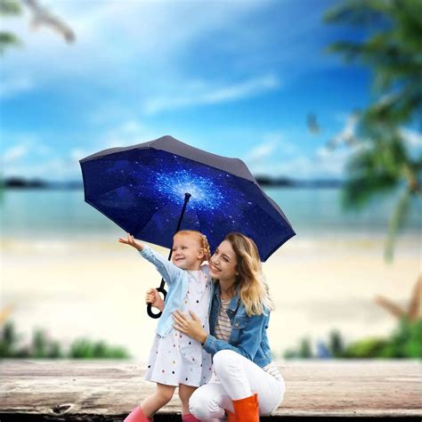 Inverted Reverse Upside Down Umbrella With C Shaped Handleanti Uv