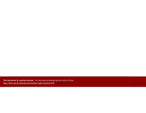 Project Audit Checklist Template Excel XLS