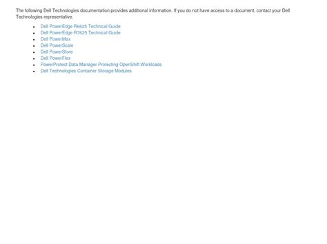 Dell Technologies Documentation Design Guide—red Hat Openshift