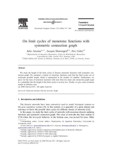 Pdf On Limit Cycles Of Monotone Functions With Symmetric Connection Graph