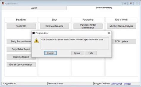 OLE Dispatch Exception Computerlink Documentation